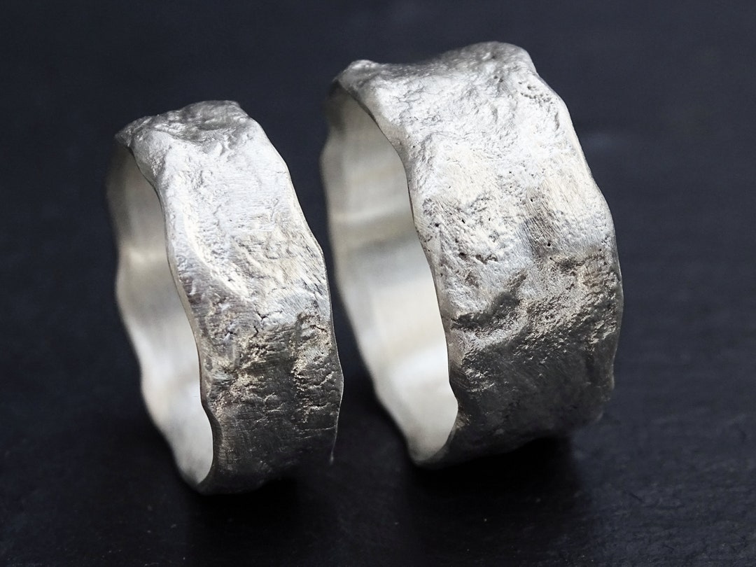 Unique Wedding Rings Rustic, Cool Wilderness Rings, Matching Wedding ...