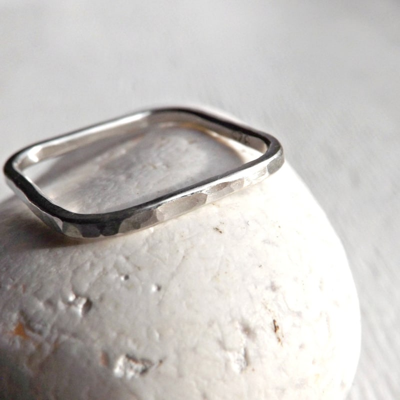 Silver Square Rings - Etsy