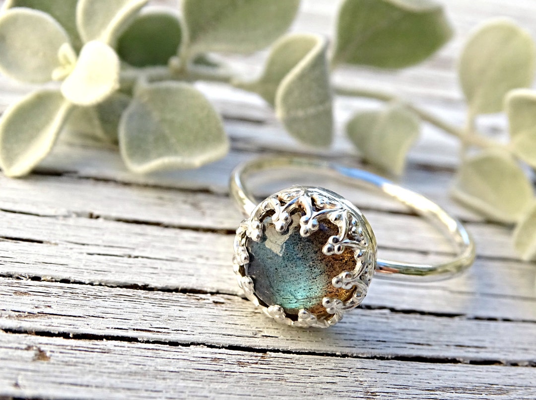 Labradorite Engagement Ring Silver, Silver Labradorite Ring, Wedding ...
