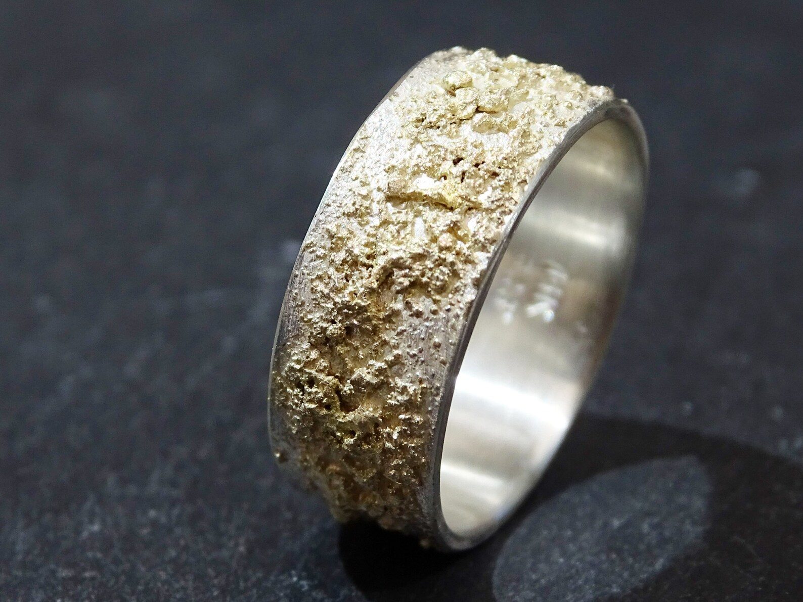 Fusion Ring Gold Silver Gold Wedding Band Gold Fused Ring - Etsy