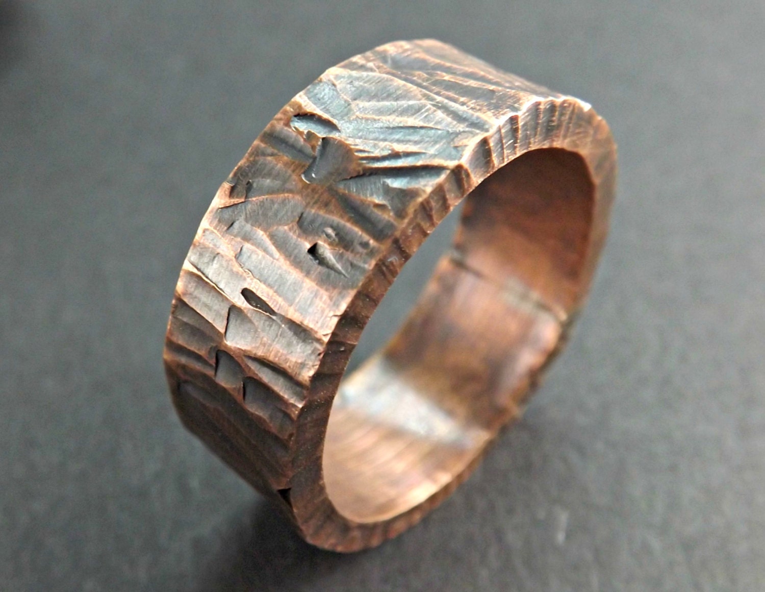 Wide Mens Ring Copper Bold Copper Ring Cool Mens Ring - Etsy