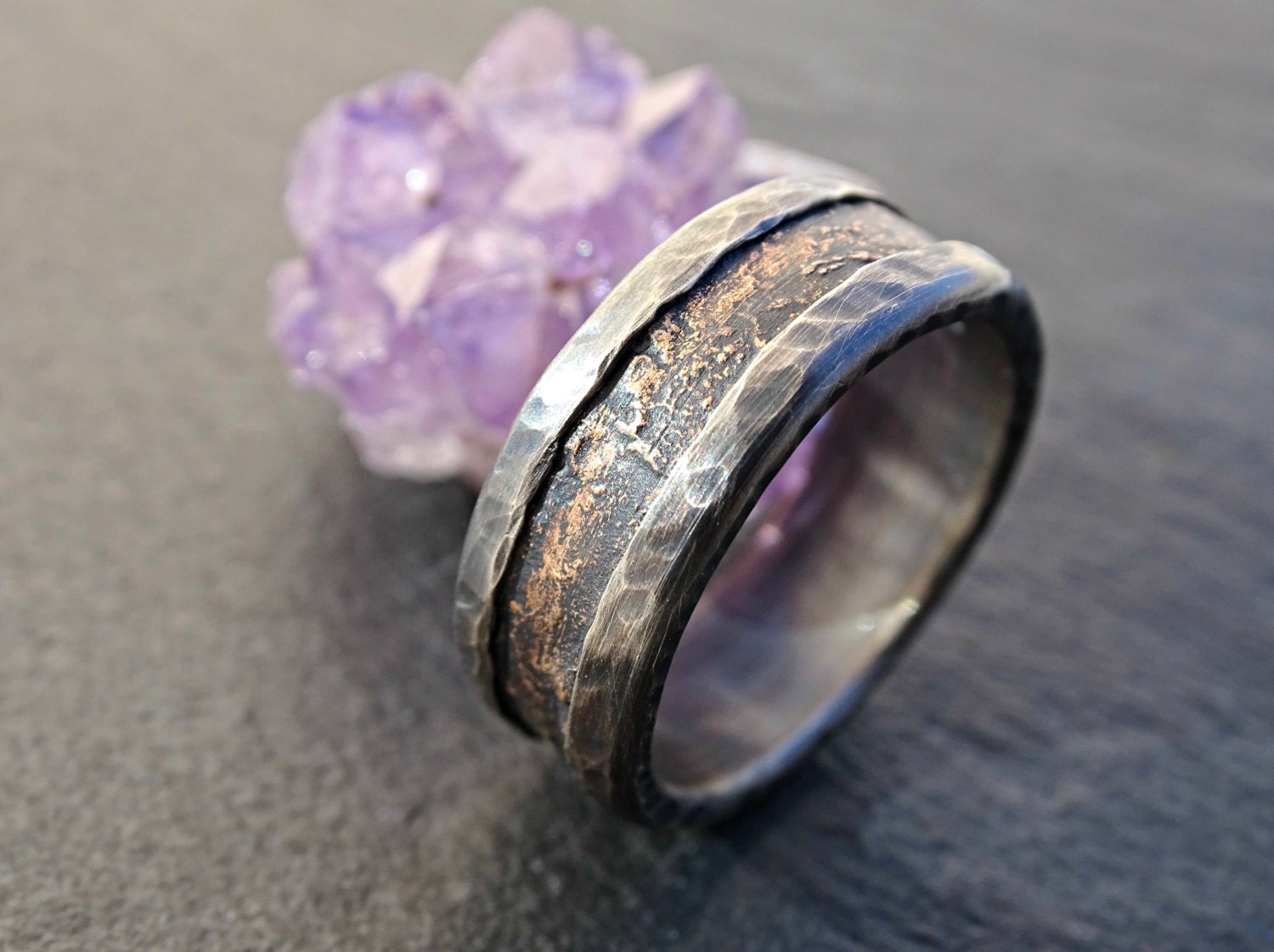 Unieke trouwring industriële ring voor mannen middeleeuwse | Etsy