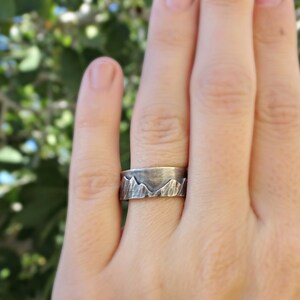 Silver Mountain Range Ring, Outdoor Wedding Ring Silver Promise Ring ...