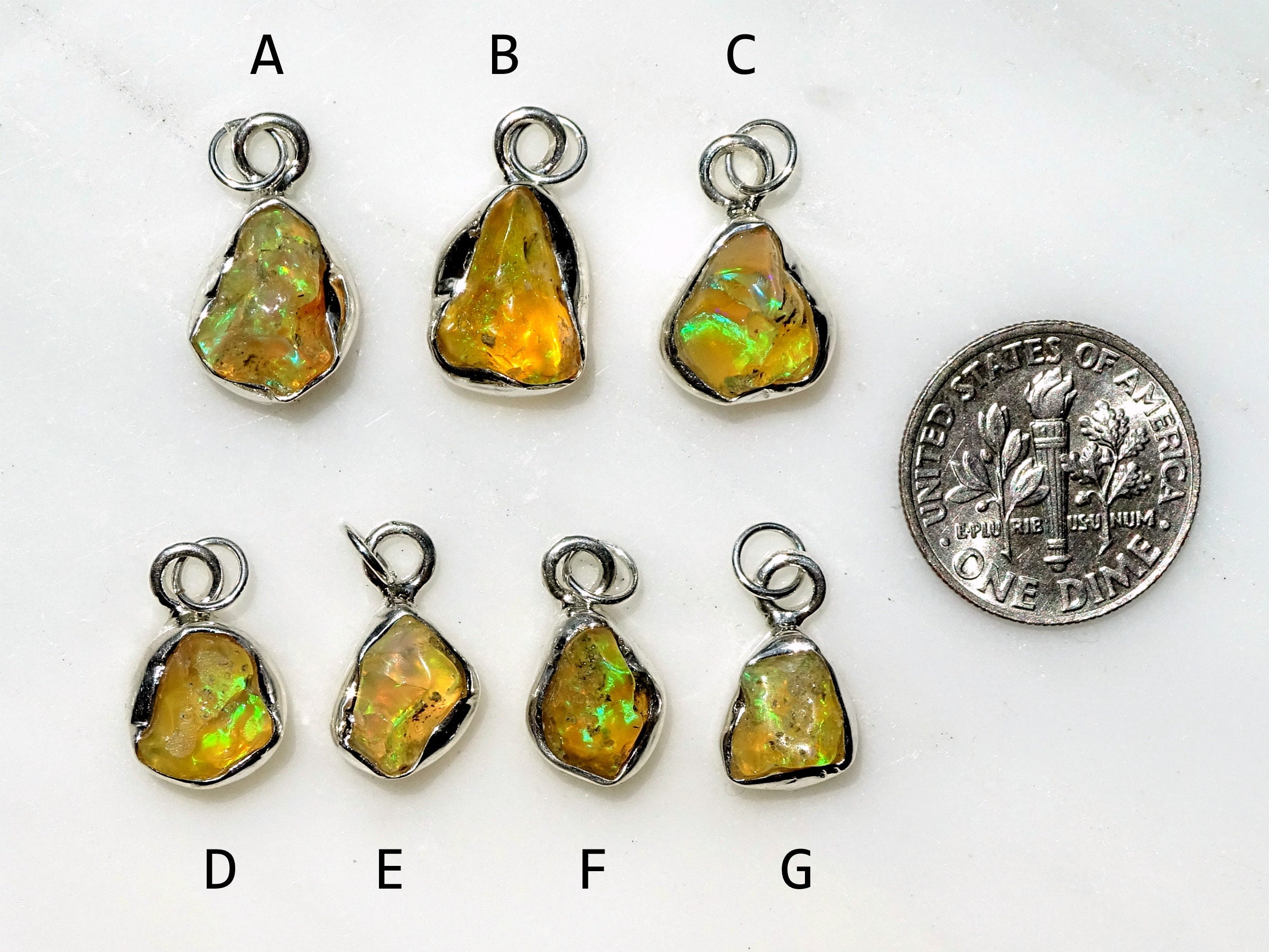 Raw opal pendant small opal pendant silver opal necklace | Etsy