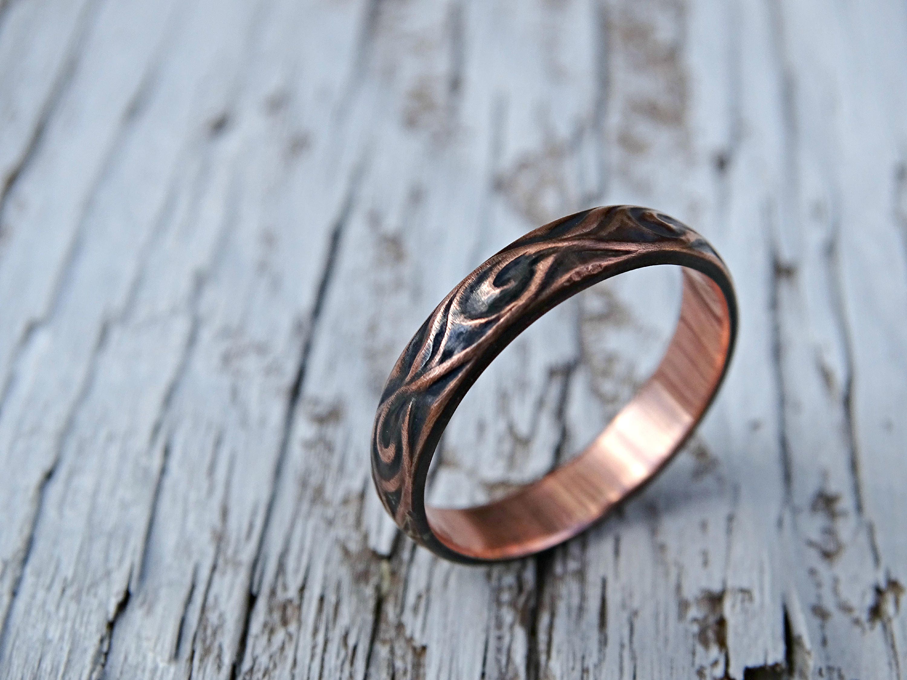 Textured copper ring medieval wedding ring copper wedding | Etsy