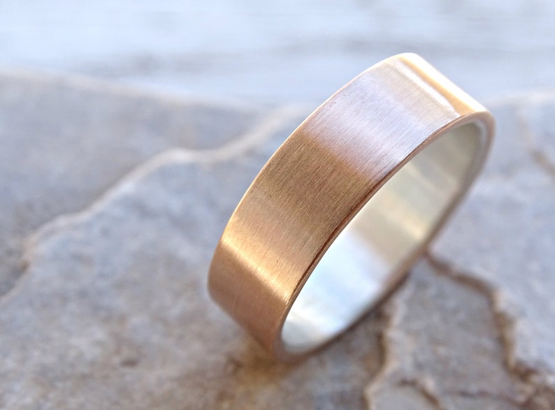 Mens Wedding Band Bronze Wedding Ring Mens Ring Silver - Etsy