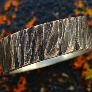 Bronze Wedding Ring Men Cool Mens Ring Bronze Silver Rugged - Etsy