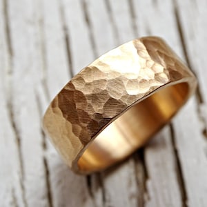 Mens Bronze Ring, Cool Mens Ring Band, Hammered Ring Bronze, Men's ...