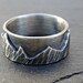 Silver Mountain Range Ring Outdoor Wedding Ring Silver - Etsy