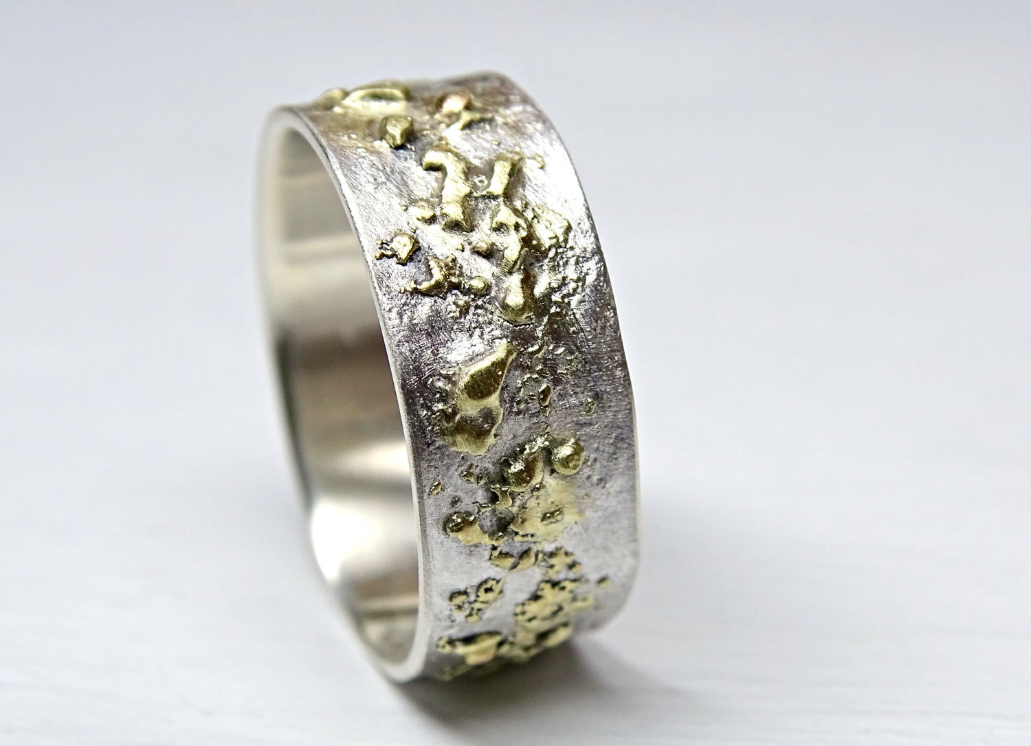 Fusion Ring Gold Silver Gold Wedding Band Gold Fused Ring | Etsy UK