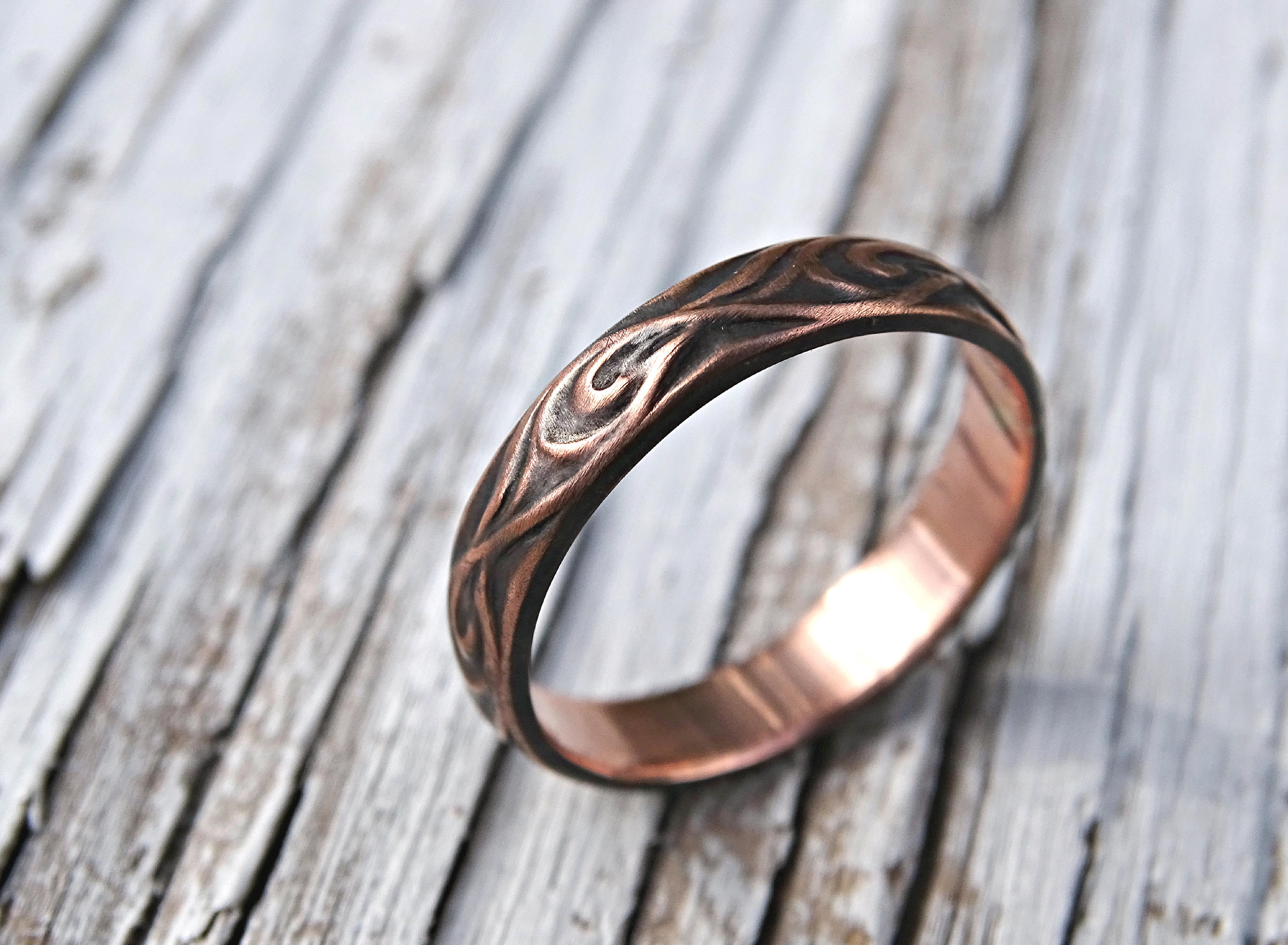Textured copper ring medieval wedding ring copper wedding | Etsy