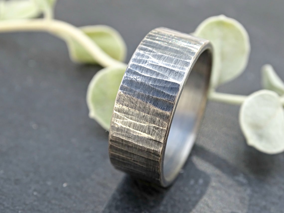 Rustic Mens Ring Mens Wedding Band Rustic Wedding Ring Cool - Etsy