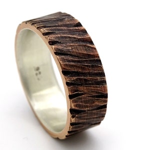 Bronze Wedding Ring Men Cool Mens Ring Bronze Silver Rugged - Etsy