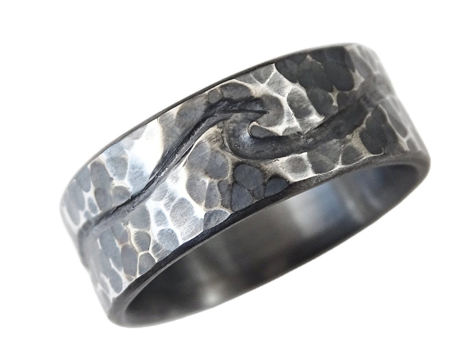 Beach Wedding Ring Two Engraved Waves Silver Wave Ring Ocean - Etsy