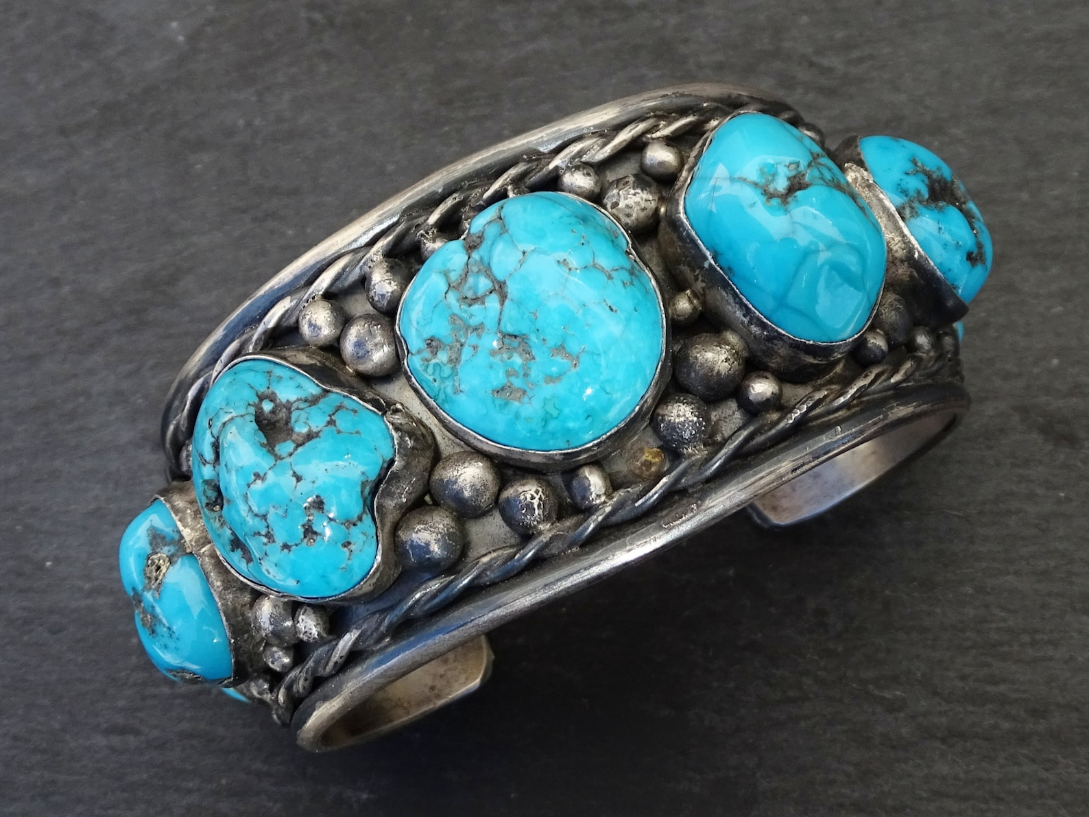 Large Mens Silver Cuff Turquoise Native American Cuff - Etsy