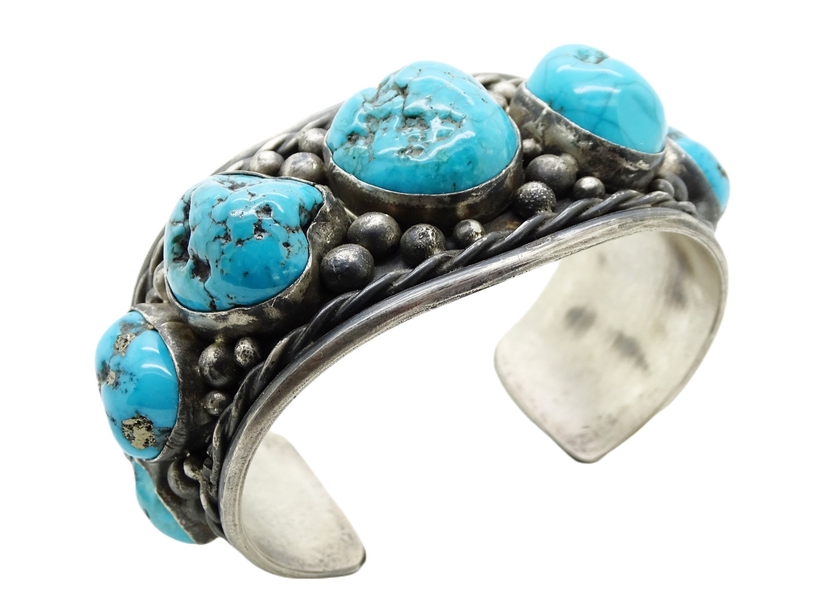 Large Mens Silver Cuff Turquoise Native American Cuff - Etsy