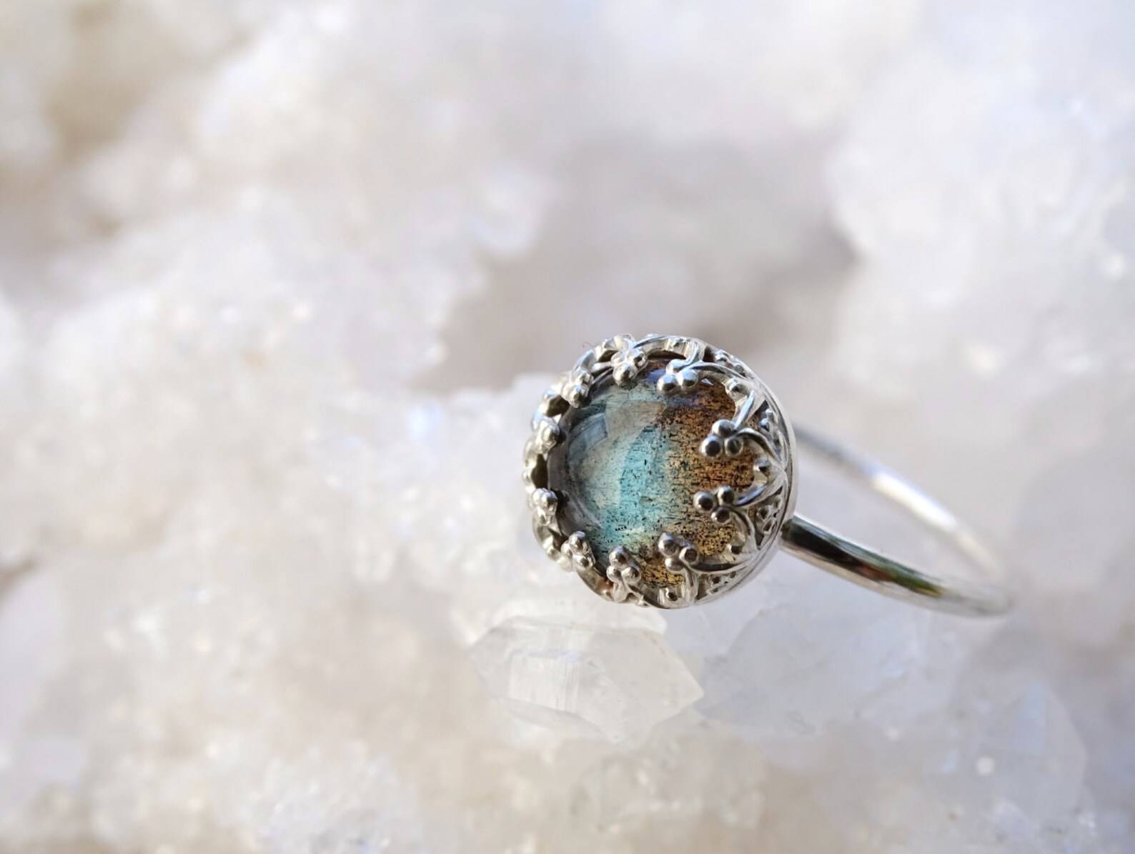 Labradorite Engagement Ring Silver Silver Labradorite Ring - Etsy