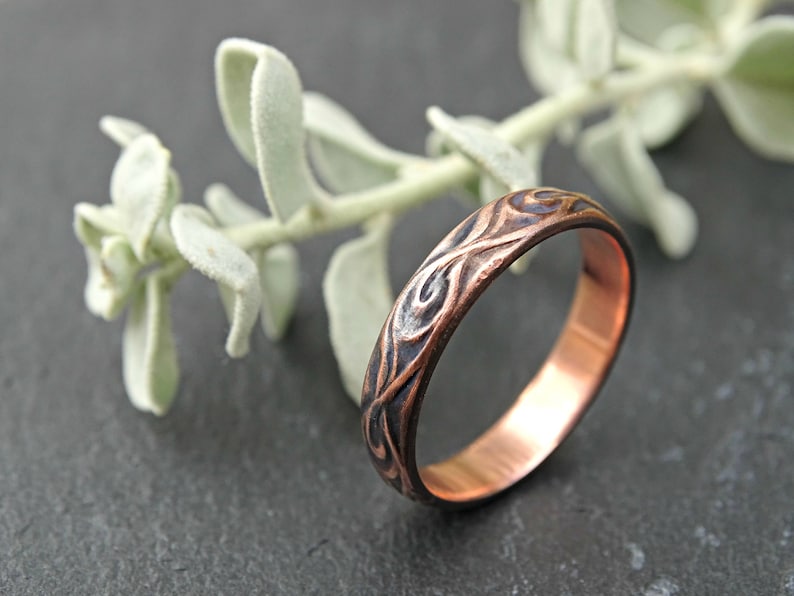 Textured Copper Ring Medieval Wedding Ring Copper Wedding - Etsy