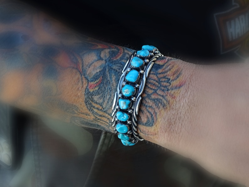 Mens Silver Cuff Turquoise Native American Cuff Bracelet - Etsy
