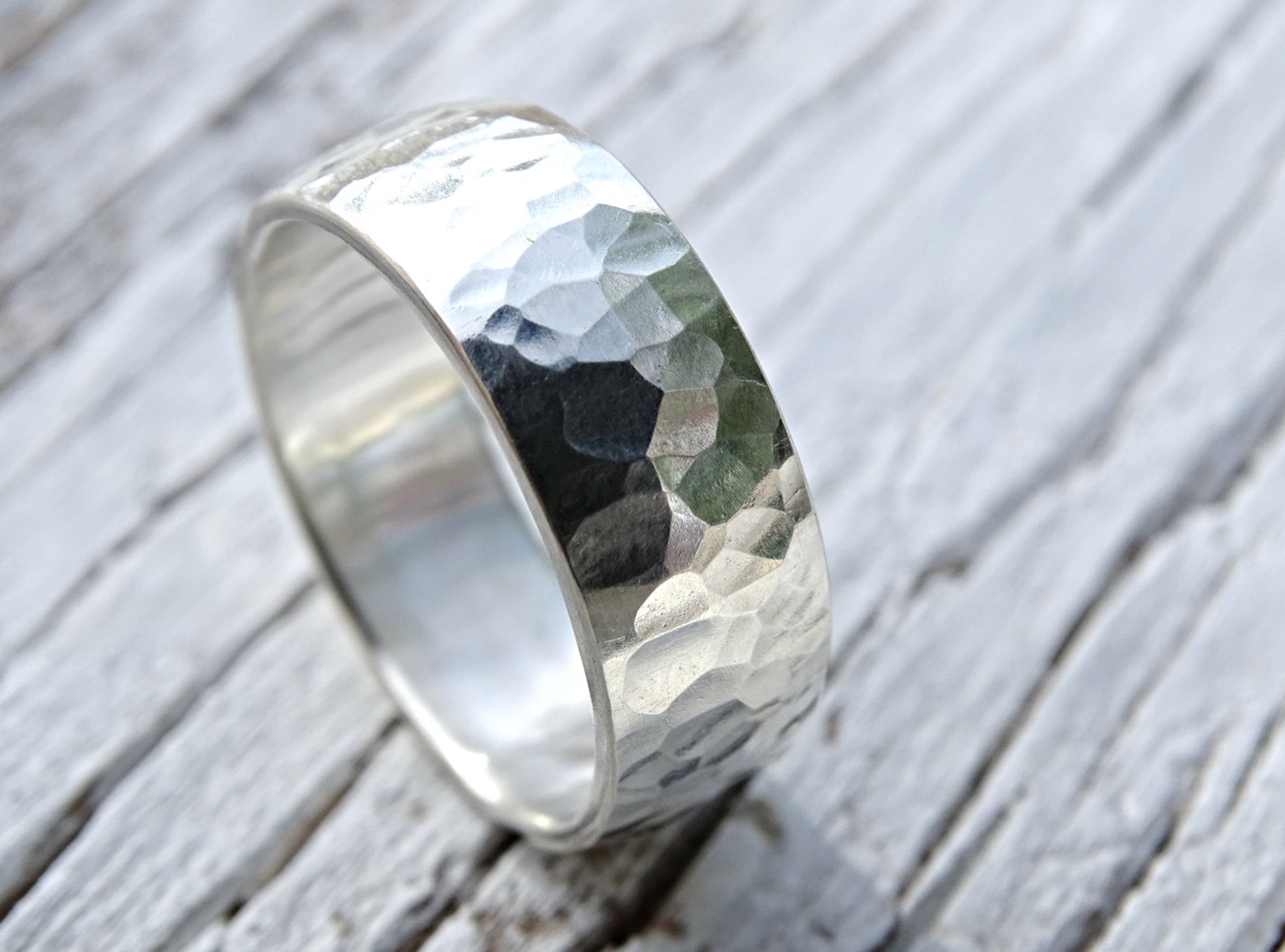 Mens Wedding Ring Silver Organic Textured Silver Ring Mens - Etsy