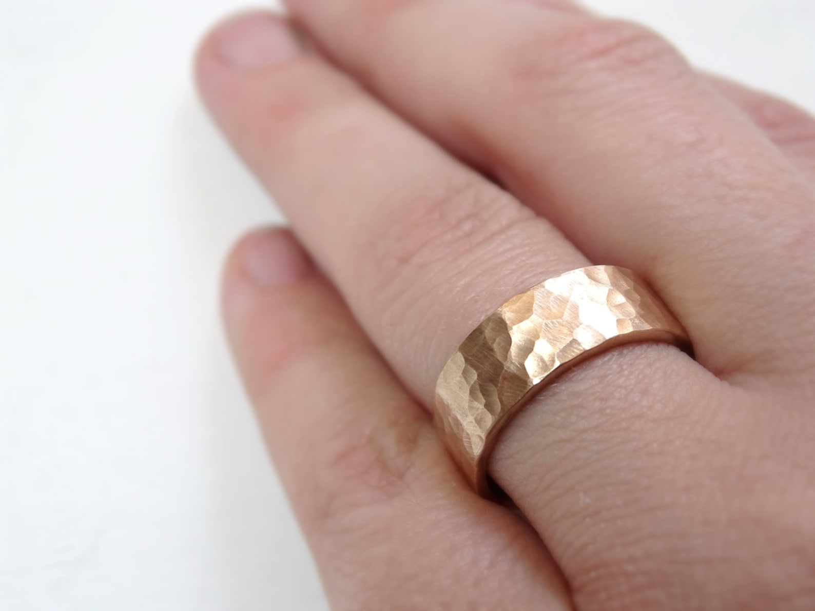 Mens Bronze Ring Cool Mens Ring Band Hammered Ring Bronze - Etsy