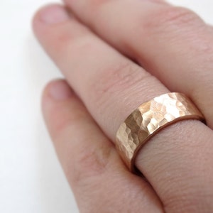 Mens Bronze Ring, Cool Mens Ring Band, Hammered Ring Bronze, Men's ...