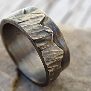 Silver Mountain Range Ring, Outdoor Wedding Ring Silver Promise Ring ...