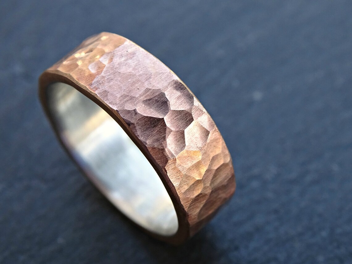 Bronze Wedding Ring Mens Wedding Band Cool Mens Ring Bronze - Etsy