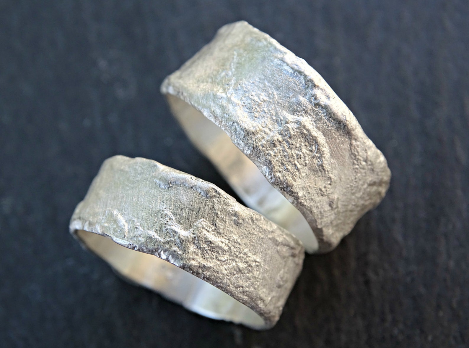 Unique Wedding Rings Rustic Cool Wilderness Rings Matching - Etsy