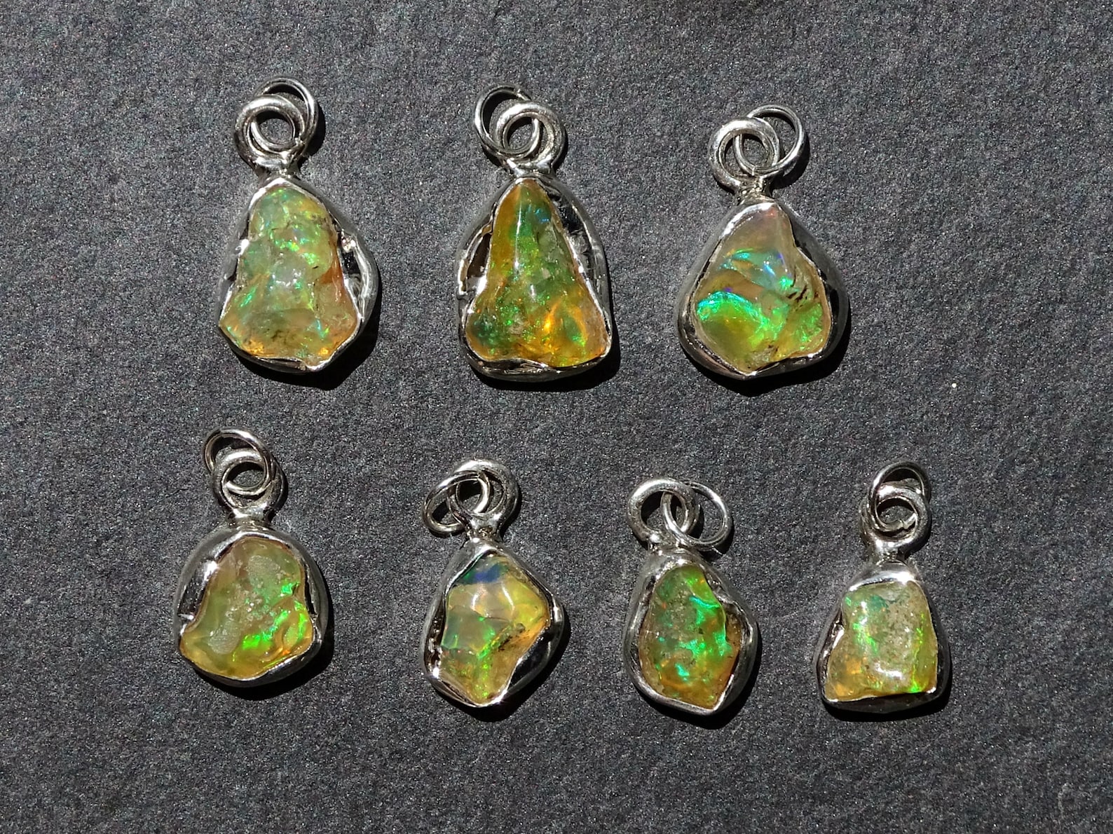 Raw opal pendant small opal pendant silver opal necklace | Etsy