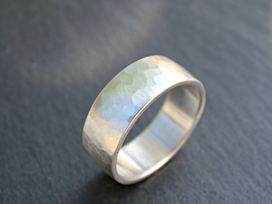 Wide Silver Band Ring Mens Ring Silver Personalized Men - Etsy