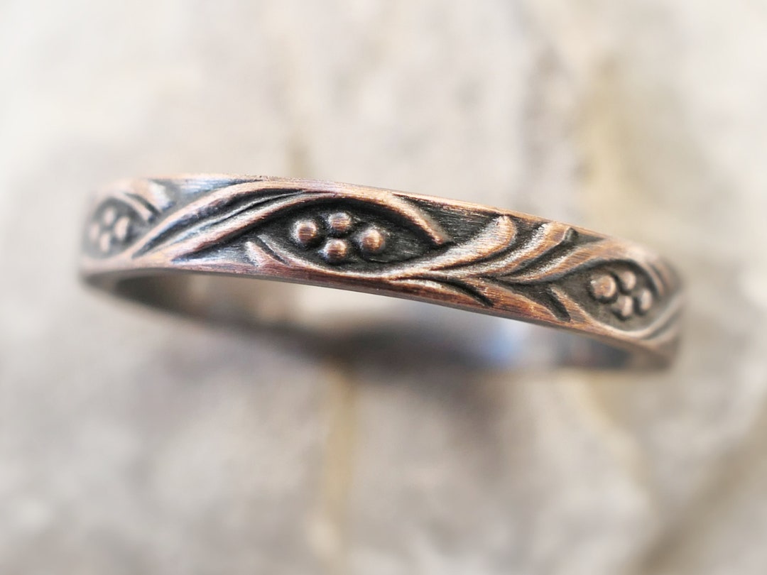 Textured Copper Ring, Viking Wedding Ring, Copper Wedding Band ...