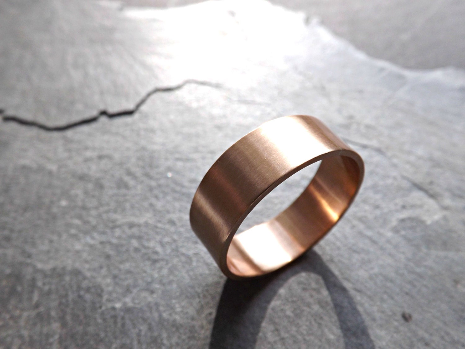 Elegant Bronze Ring Flat Band Personalized Mens Ring Bronze | Etsy