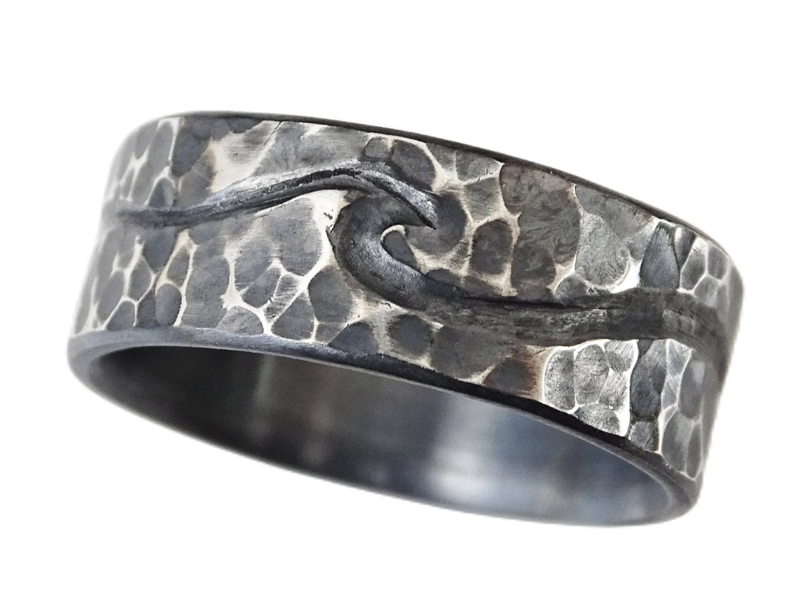 Beach Wedding Ring Two Engraved Waves Silver Wave Ring Ocean - Etsy