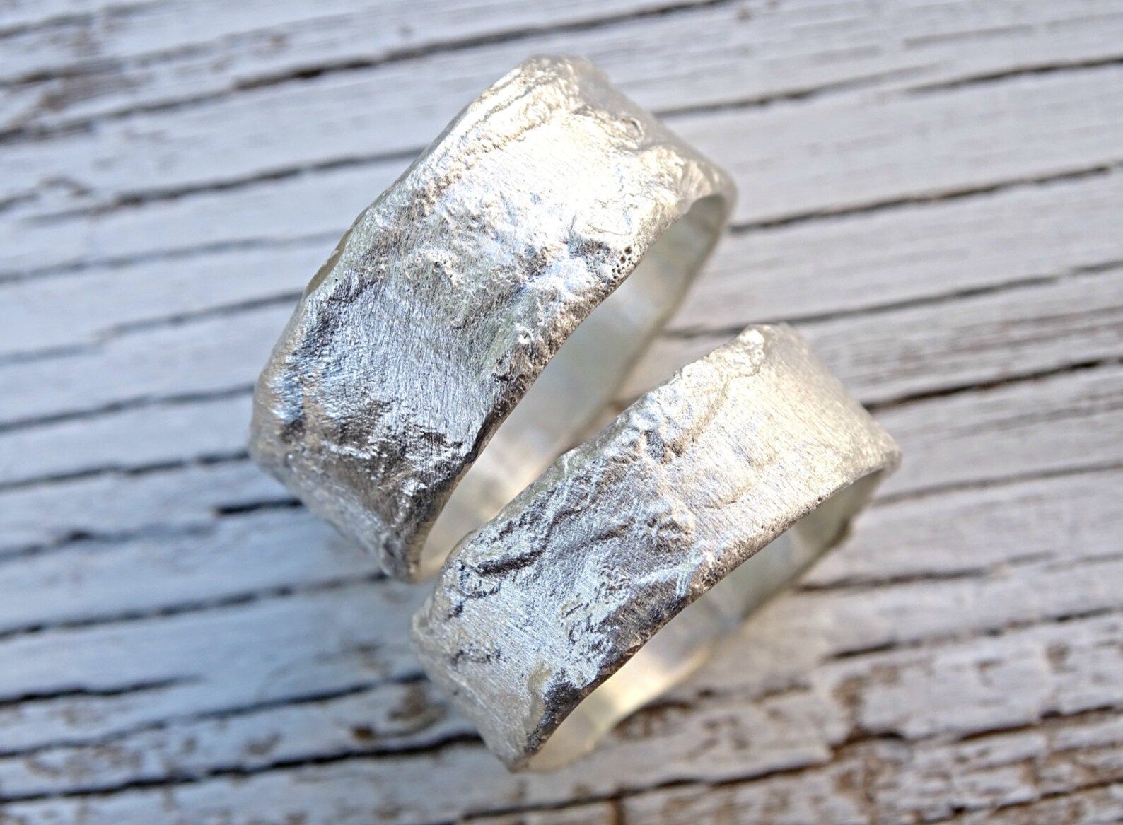 Unique Wedding Rings Rustic Cool Wilderness Rings Matching - Etsy