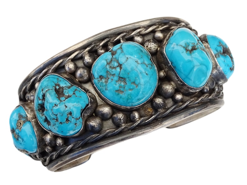 Large Mens Silver Cuff Turquoise Native American Cuff - Etsy