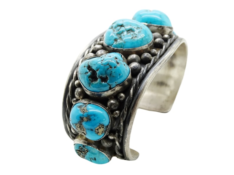 Large Mens Silver Cuff Turquoise Native American Cuff - Etsy