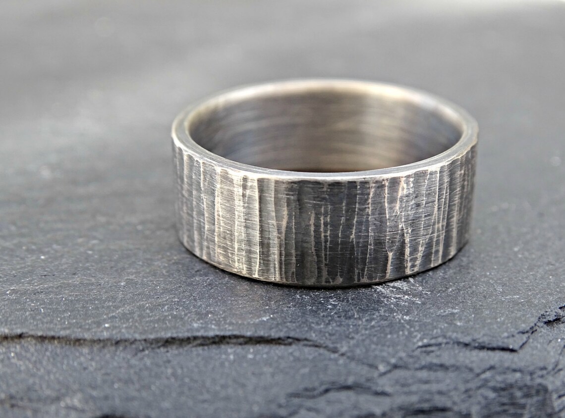Rustic Mens Ring Mens Wedding Band Rustic Wedding Ring Cool - Etsy