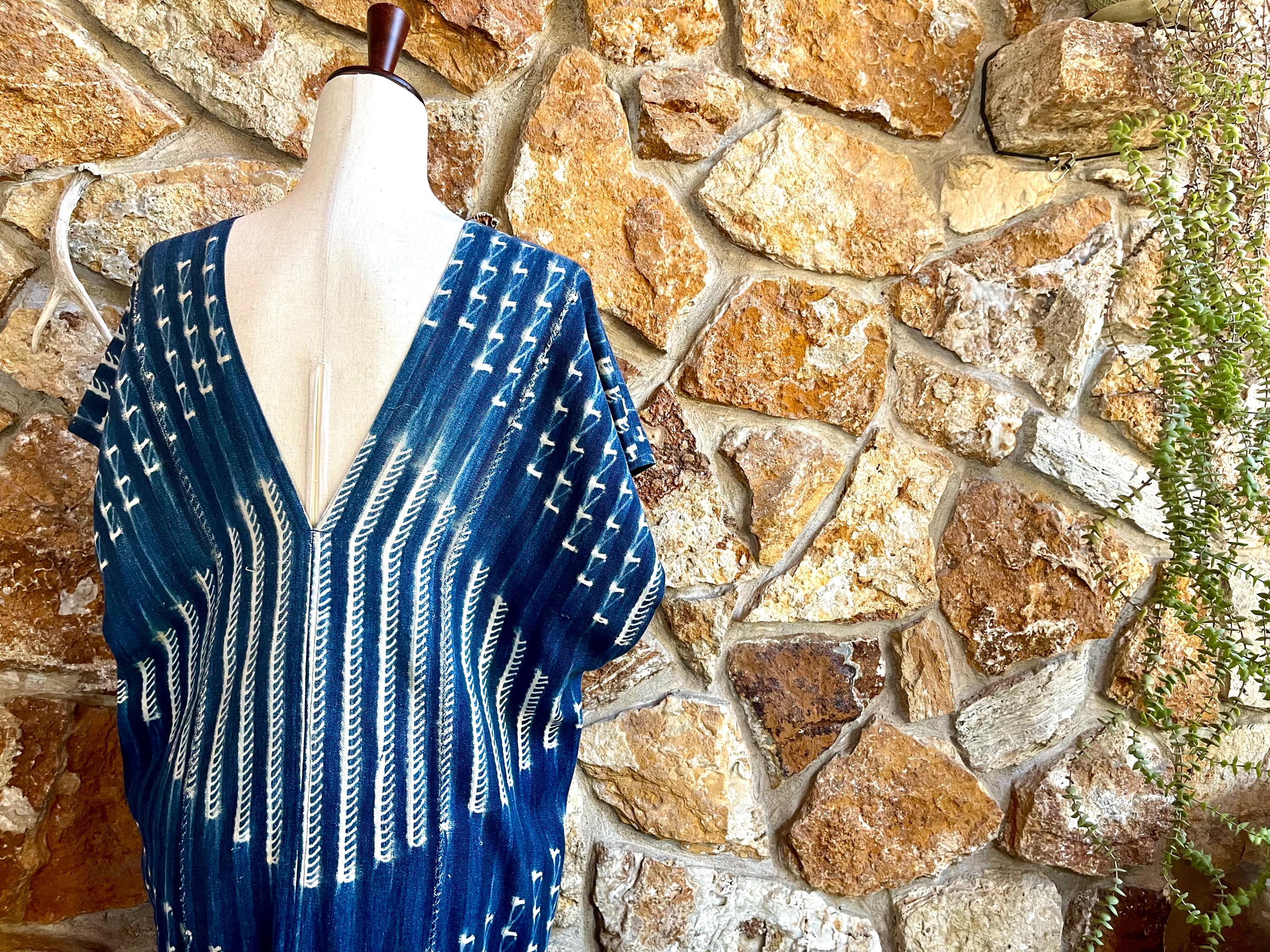 Vintage Raw Woven Cotton Indigo Batik African Mudcloth Burkina Faso ...