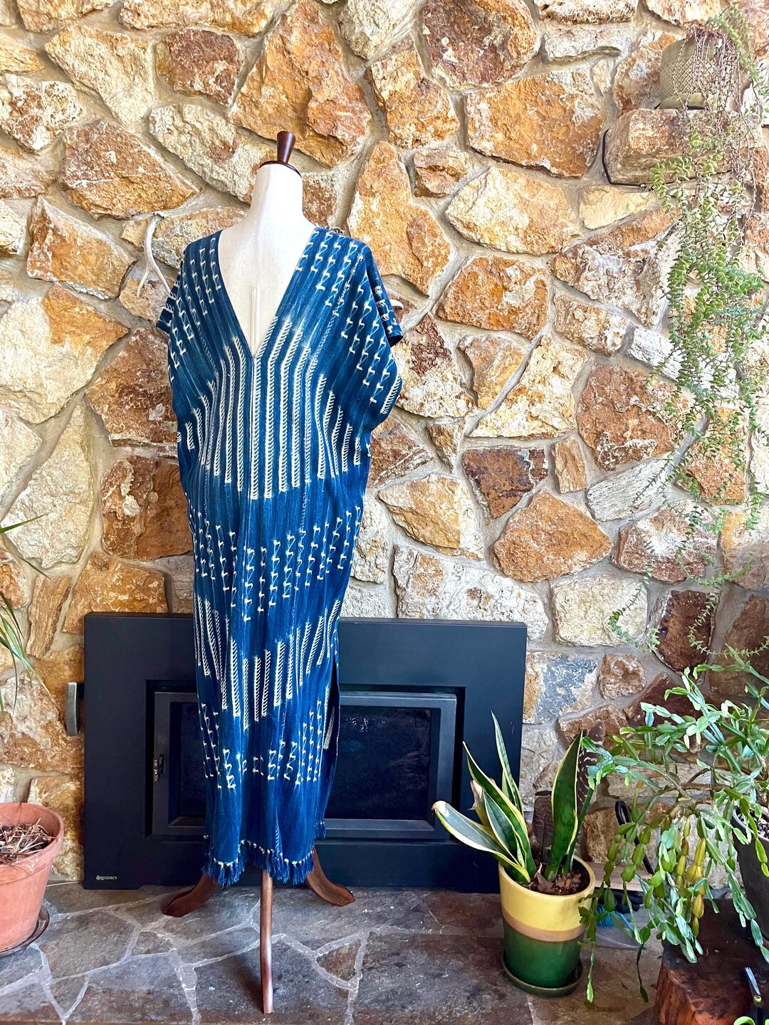 Vintage Raw Woven Cotton Indigo Batik African Mudcloth Burkina Faso ...