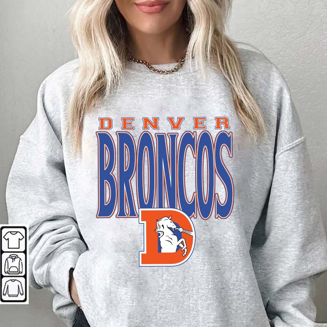 Vintage Denver Football Sweatshirt, Broncos Football Crewneck Shirt ...