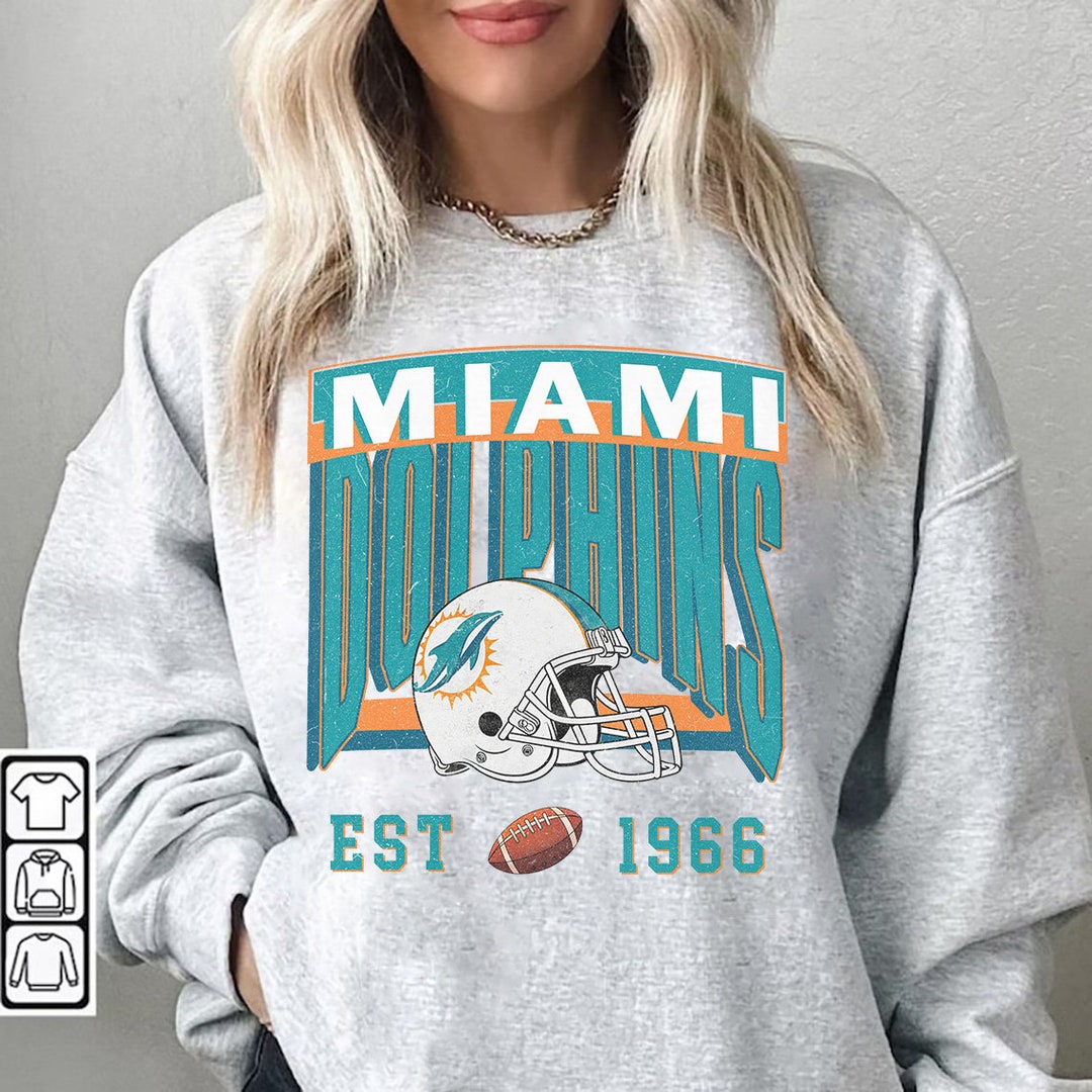 Vintage Miami Football Sweatshirt, Dolphin Football Sweatshirt ...