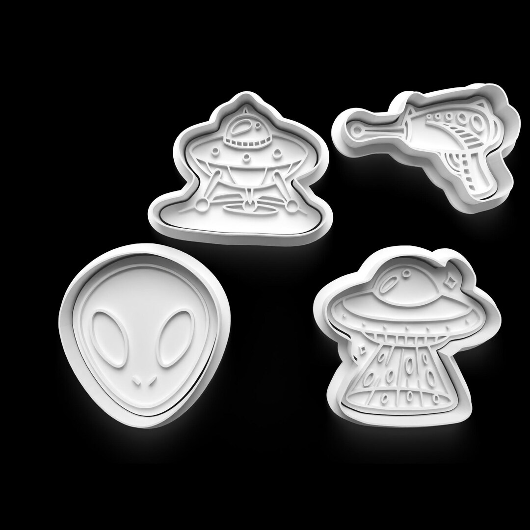 Aliens Cookie Cutter Stamp Set - Etsy