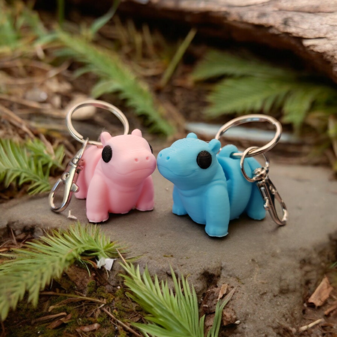 Hippo 3D Printed Flexible Articulated Fidget Statue Keychain - Etsy