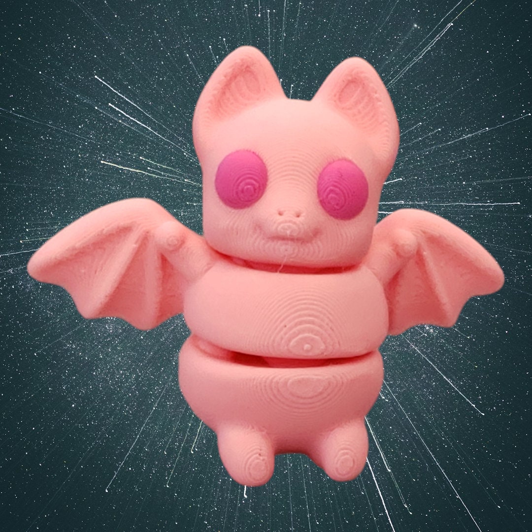 Bat 3D Printed Flexible Articulated Fidget Statue Keychain - Etsy
