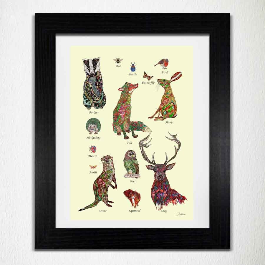 Animal Chart Wallart Country Animals Wallart Kids Room Animals | Etsy