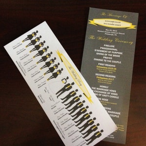 Silhouette Wedding Program, Customizable - Etsy