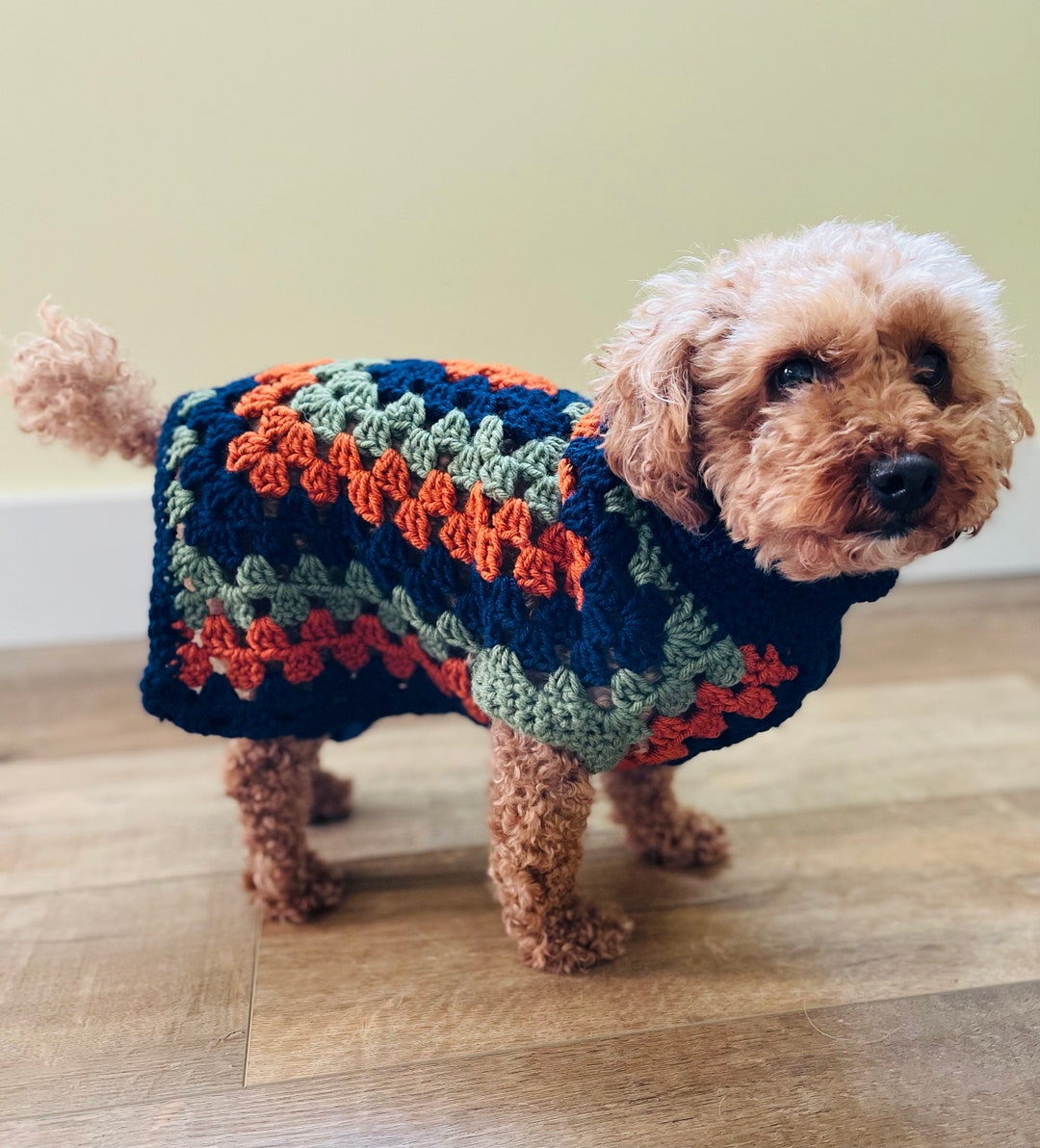 Crochet Dog Sweater Crochet Dog Jumper Granny Square Dog - Etsy