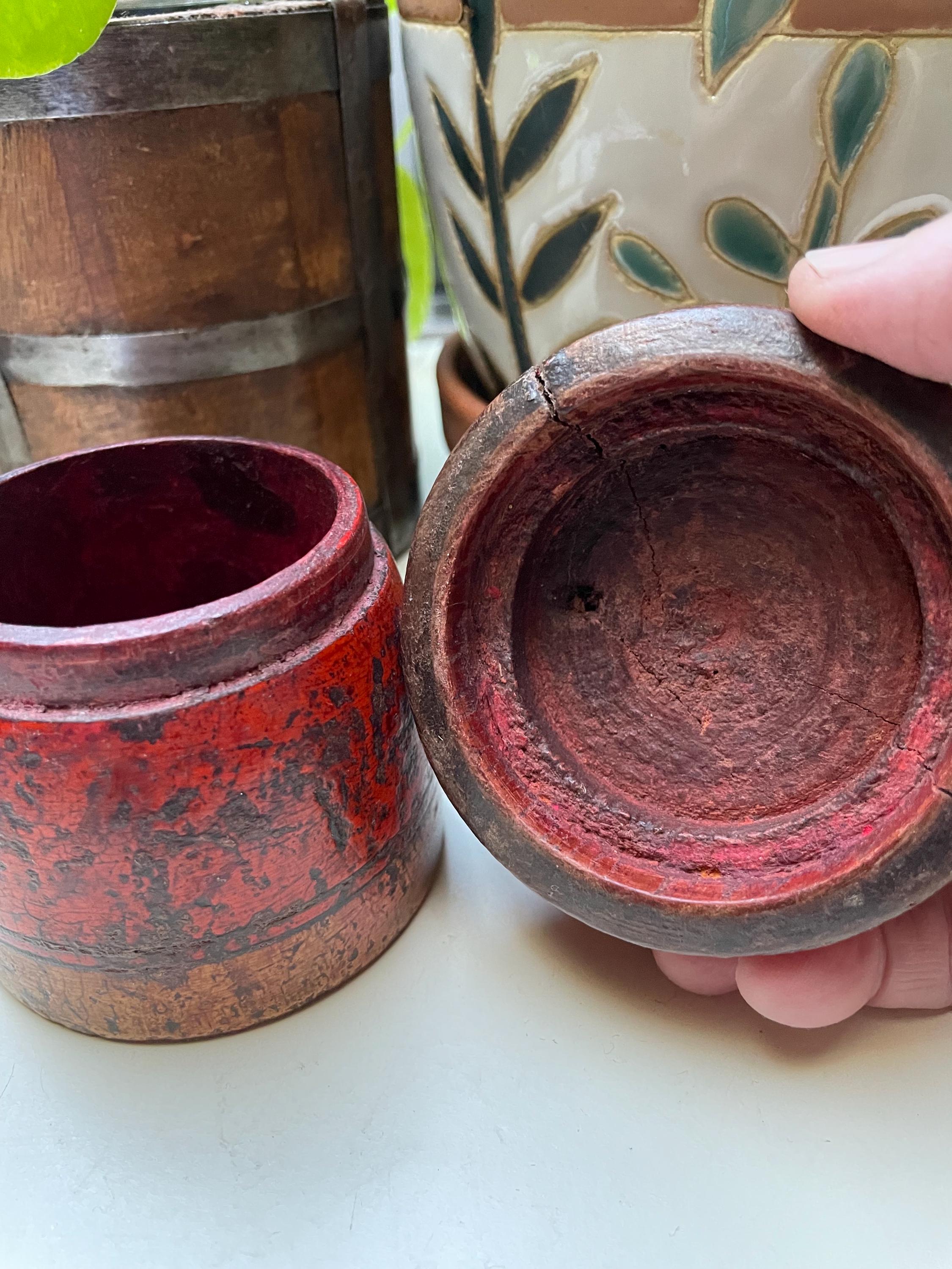 Vintage Wooden Bindi Tikka Box With Lid, India Powder Box, Decorative ...