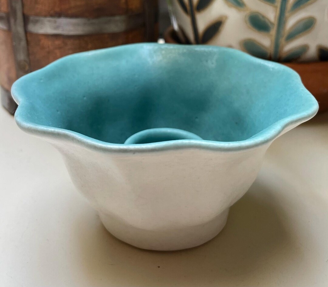 Vintage Winfield Pasadena Pottery #131 Candle Holder, Matte White and ...
